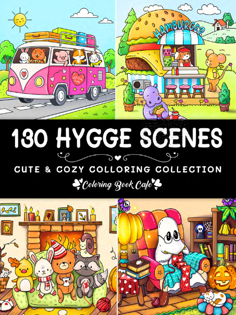 Coloring book cafe_130_Hygge_Scenes_Digital | PDF