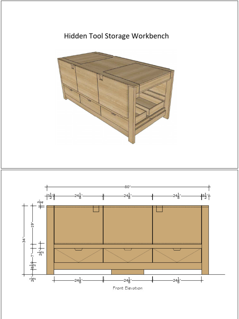 Hidden Tool Storage Workbench Plans | PDF