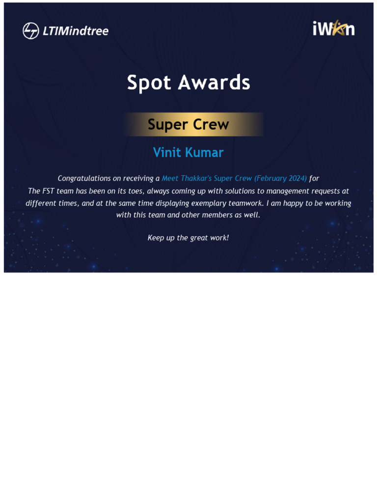 Award Ltimindtree | PDF