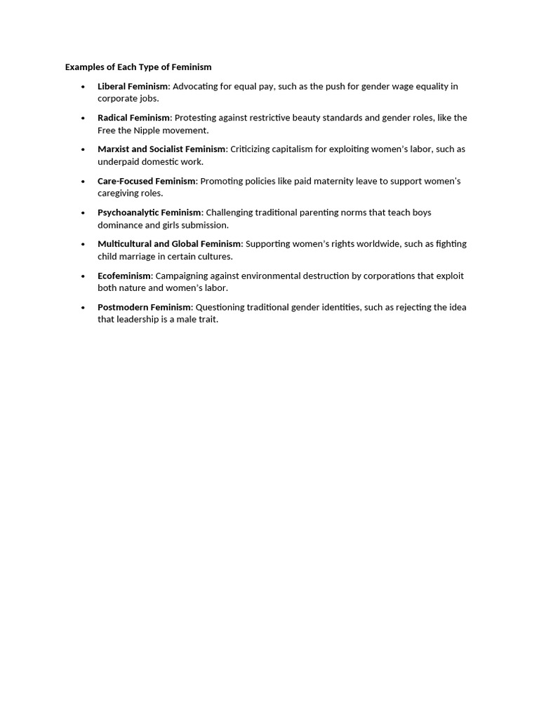 Types of Feminism Explained | PDF