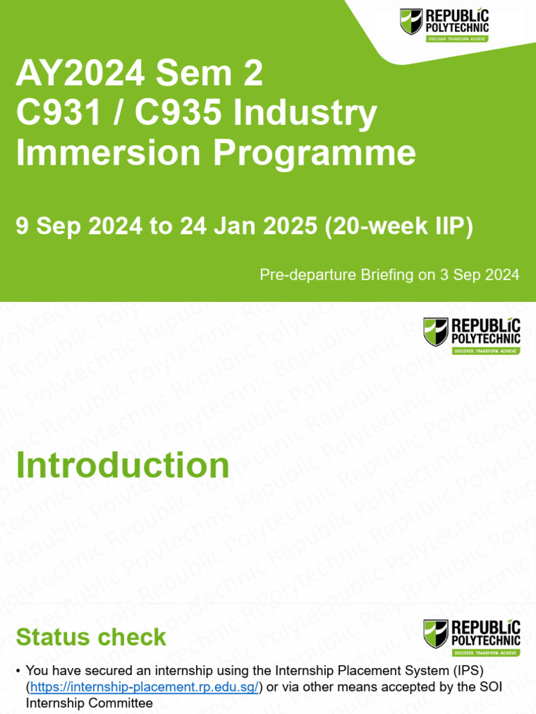 C935 Task 2: Internship Briefing Guide | PDF