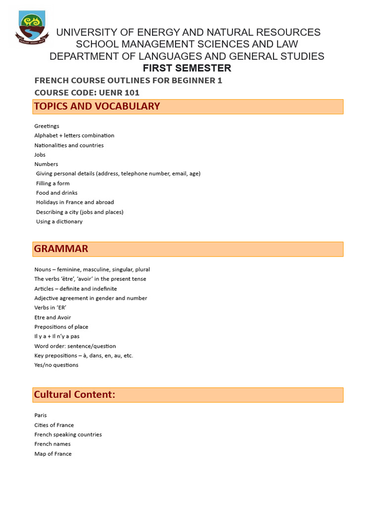 French Outlines Beginner | PDF