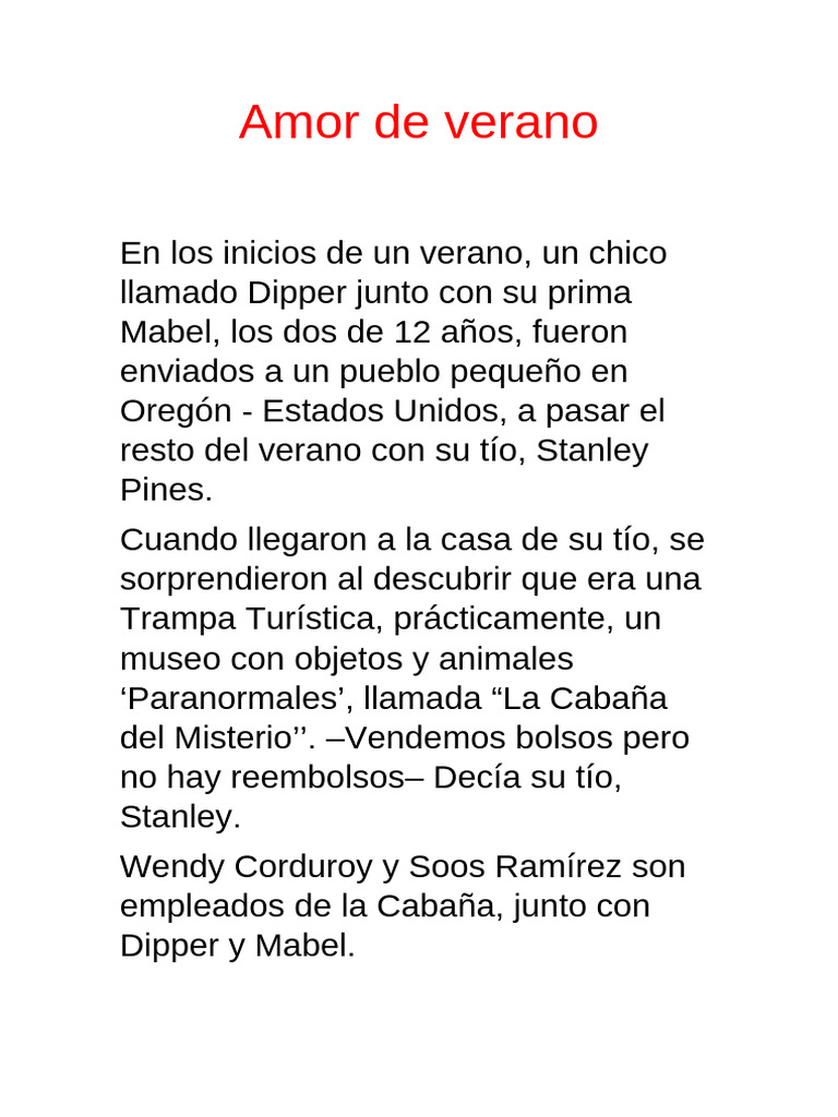 Amor de Verano-Tarea | PDF