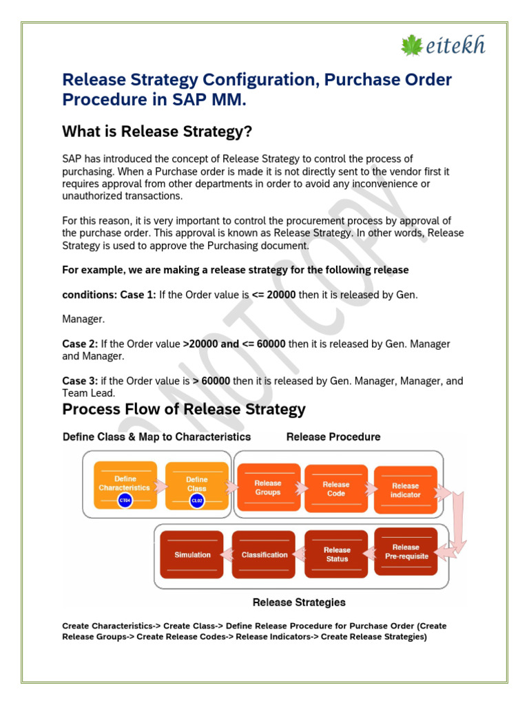 SAP MM Purchase Order Release Strategy | PDF | Computing