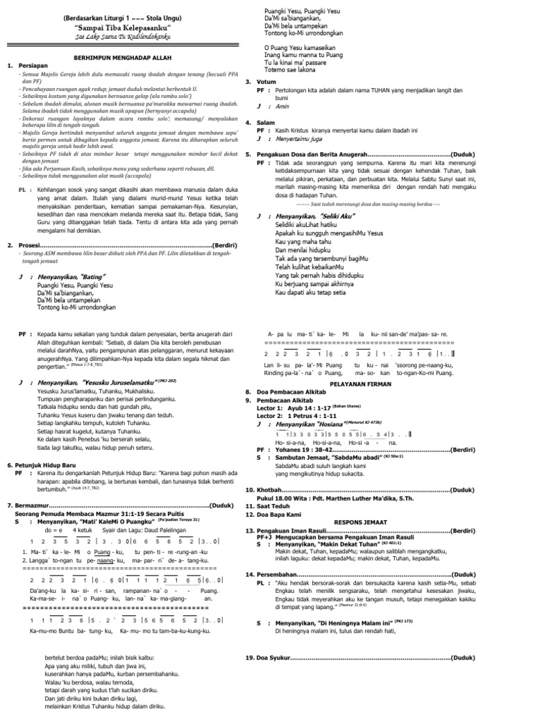 Tata Ibadah Sabtu Sunyi 19 Apr 25 | PDF
