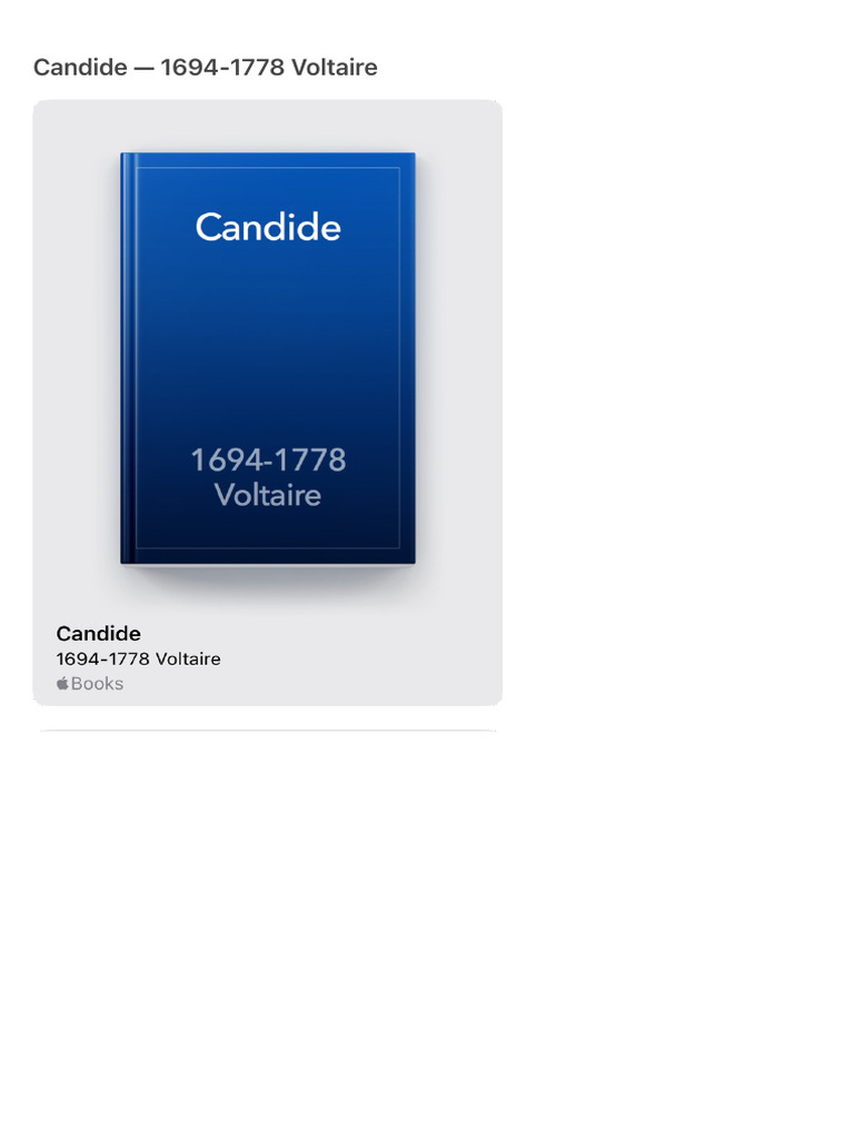 Candide — 1694-1778 Voltaire | PDF
