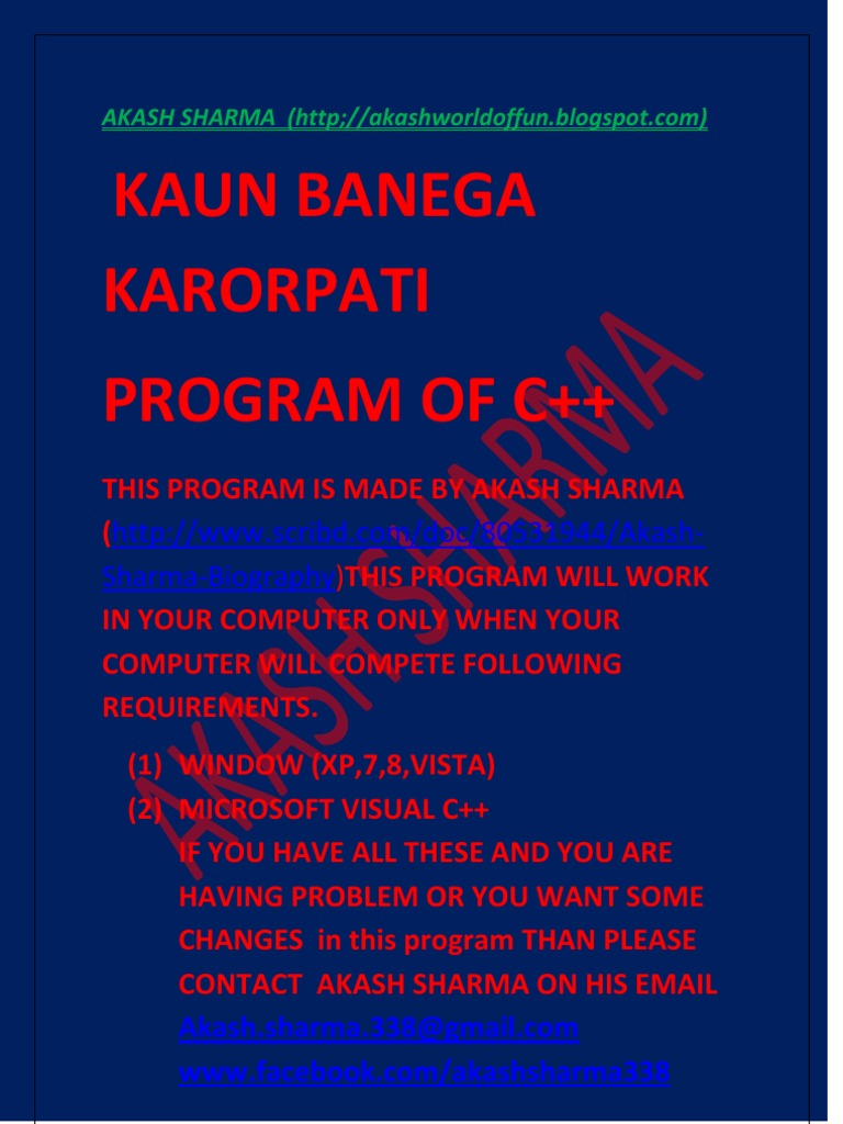 AKASH SHARMA KBC | PDF | Windows Nt | Computing