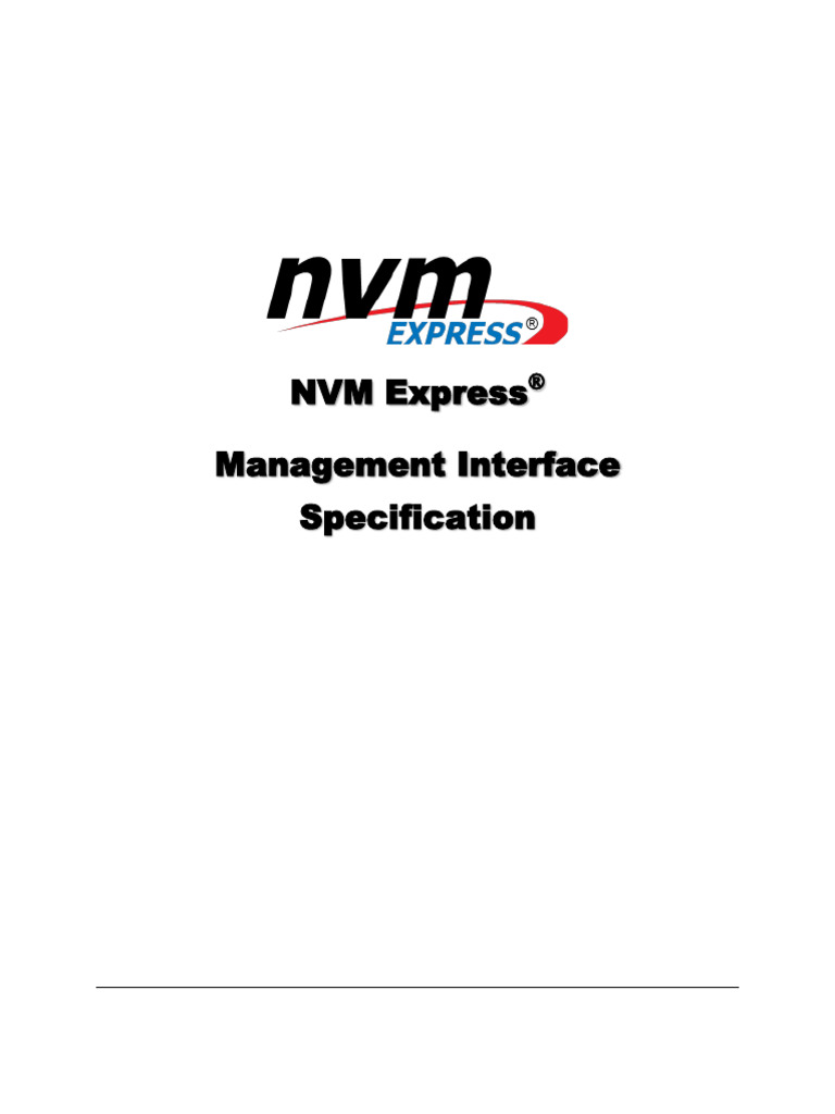 NVM Express Management Interface Specification Revision 2.0 2024.08.05 Ratified | PDF ...