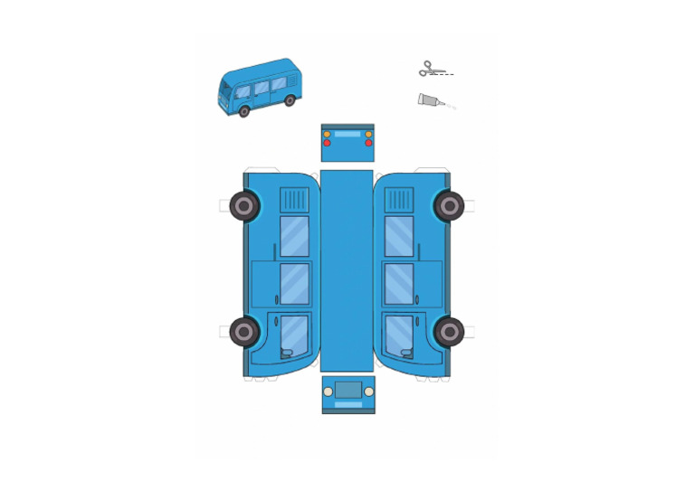 bus 3D paper model origami | PDF