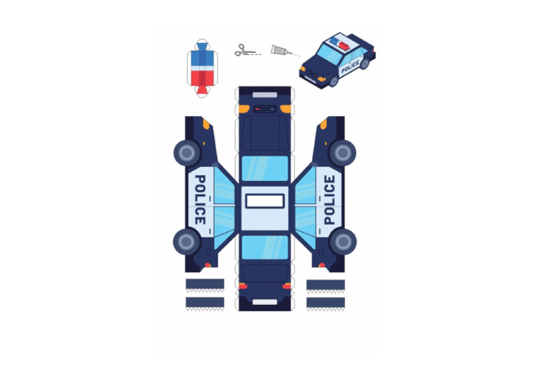police car 3D paper model origami | PDF