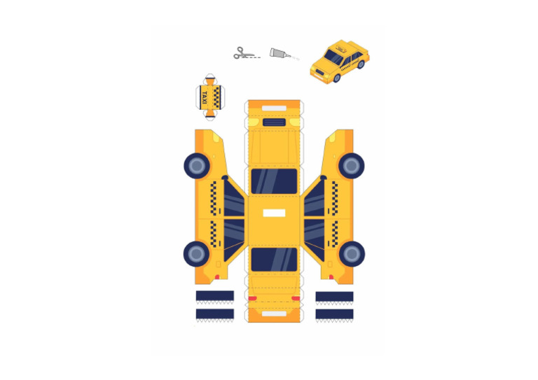 Taxi 3D Paper Model Origami | PDF