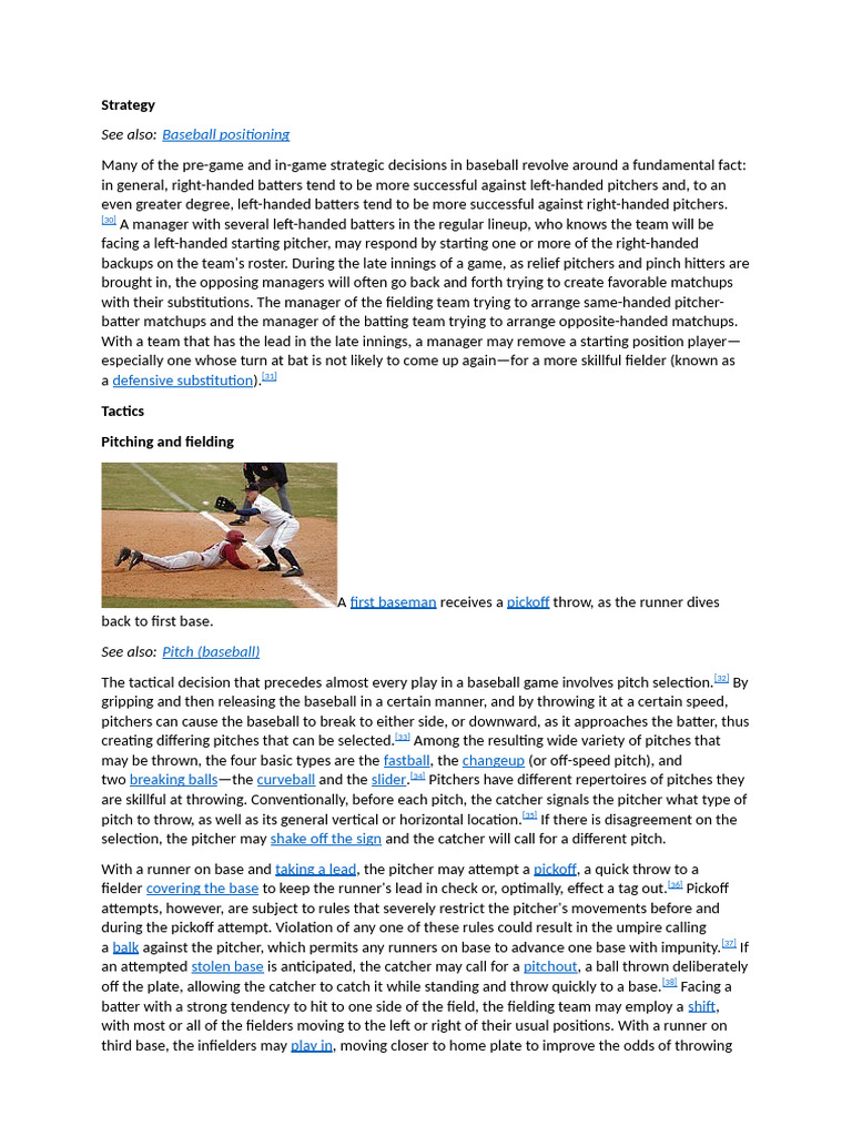 Pitcher-Batter Matchup Strategies | PDF | Pitcher | Batting (Baseball)
