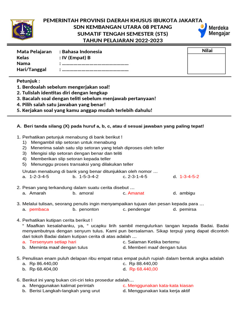 STS - BHS INDONESIA | PDF