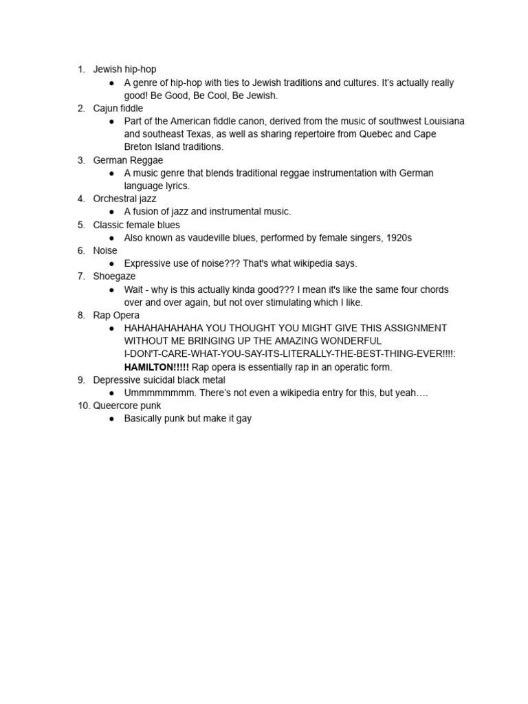 10 Genres of Music | PDF