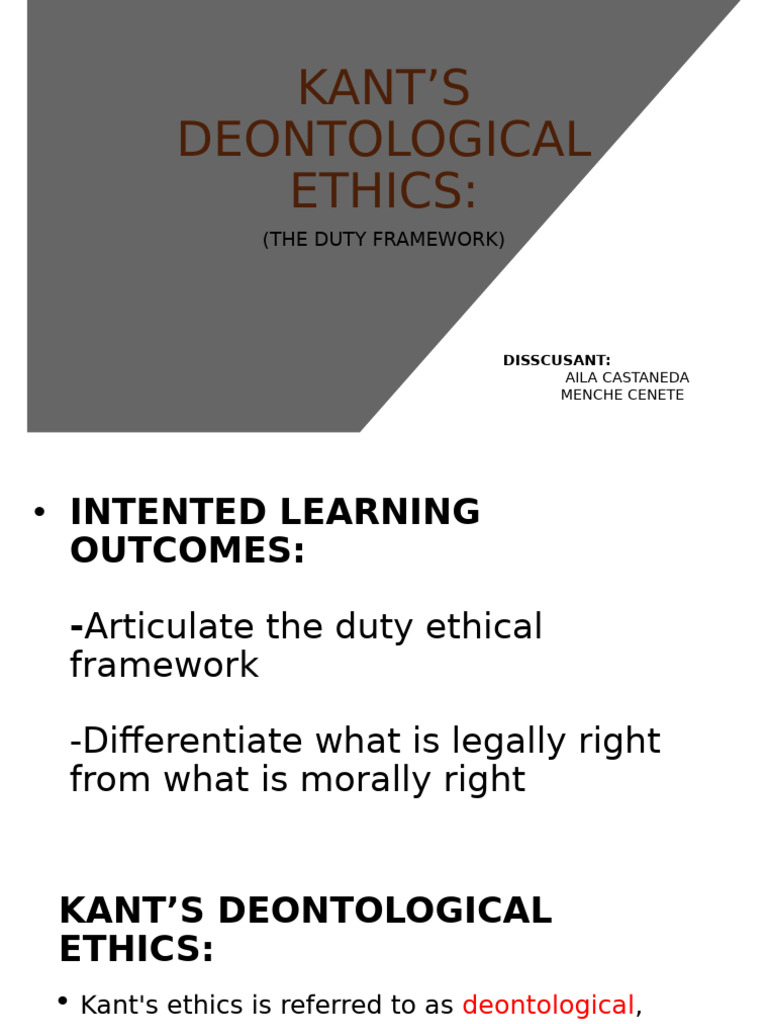 KANTS-DEONTOLOGICAL-ETHICS (1) | PDF | Immanuel Kant | Autonomy