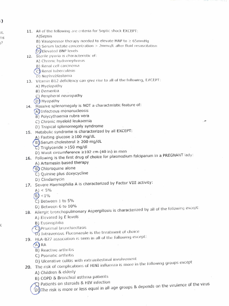 Medicine MCQ | PDF | Diseases And Disorders | Medical Specialties