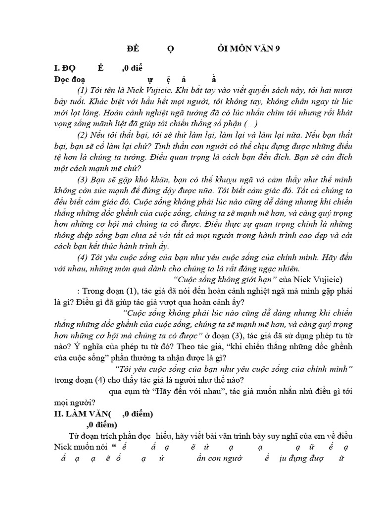 ĐỀ LỚP VĂN N2D | PDF