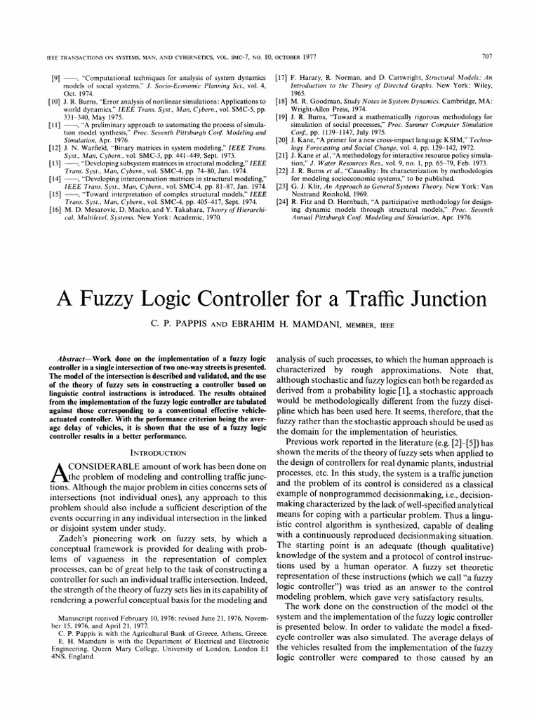 Fuzzy Logic Controller for Traffic Junction | PDF | Fuzzy Logic ...