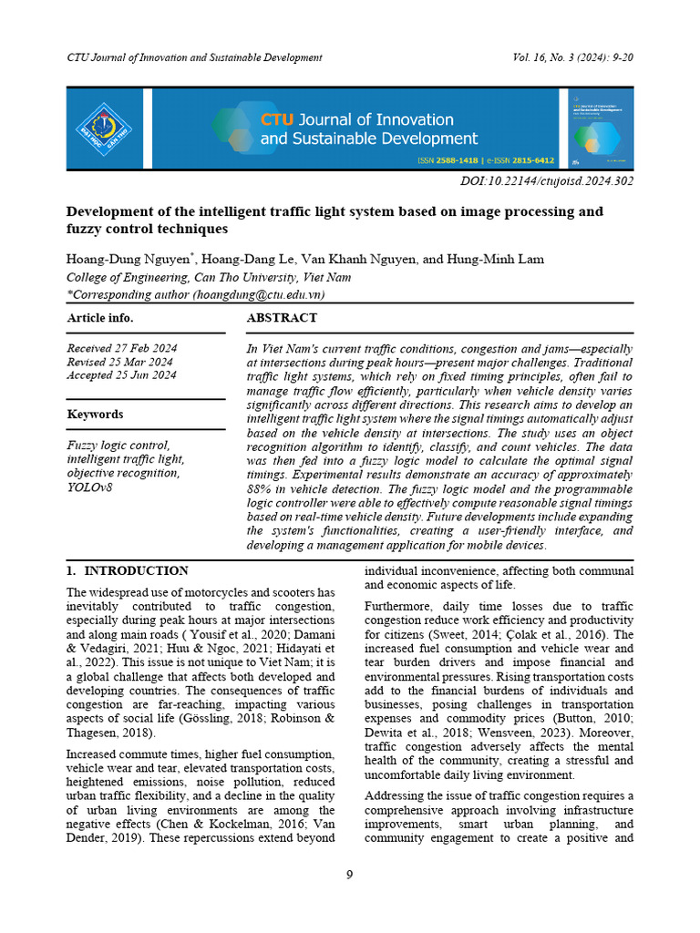 Ctu | PDF | Traffic | Fuzzy Logic