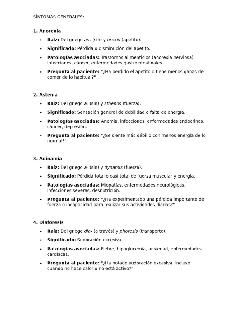 Significado de Anorexia y Astenia | PDF | Cáncer | Enfermedades y ...
