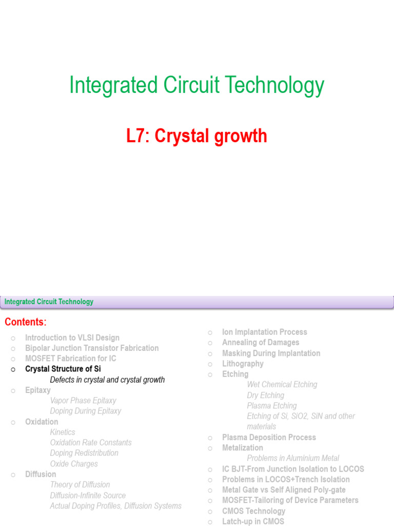 Lec 5 Si Crystal Growth | PDF | Silicon | Semiconductor Device Fabrication
