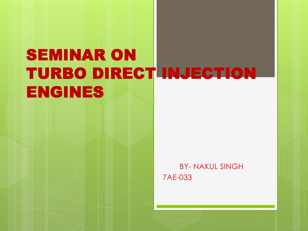 Turbo Direct Injection Engine Overview | PDF | Turbocharger | Internal ...