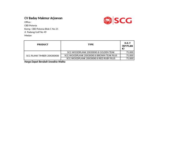 SCG Wood Plank | PDF