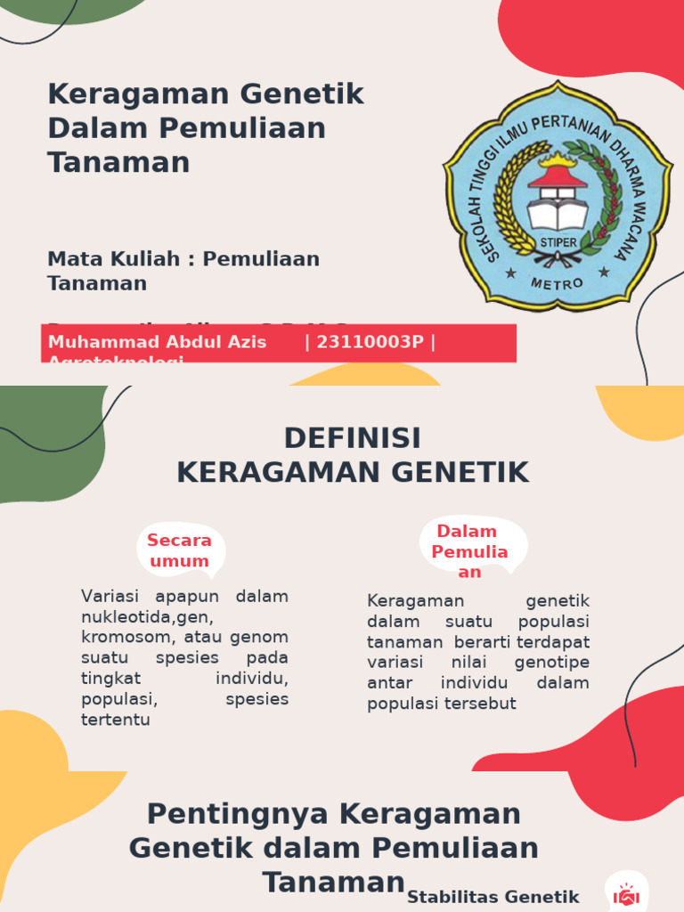 Tugas Pemuliaan, Muhammad Abdul Azis (Agro 23110003p) | PDF