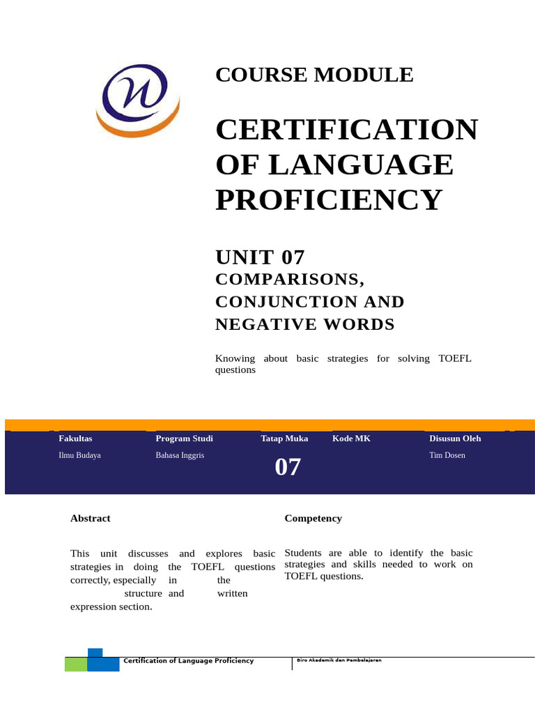 Unit 7 - Student's Workbook On Structure | PDF | Adjective | Linguistic Typology