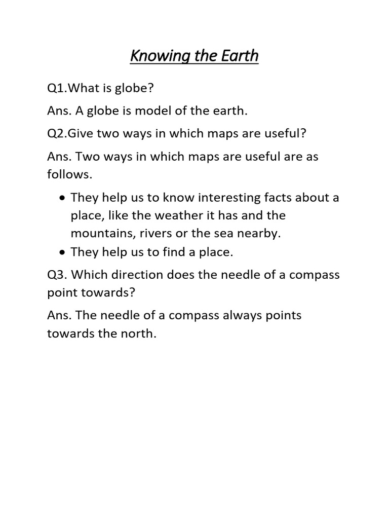 Understanding Globes for Class 6 | PDF