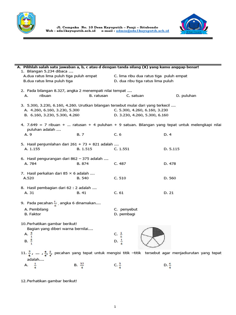 SAS MTK SEMESTER 1 2023-2024 | PDF