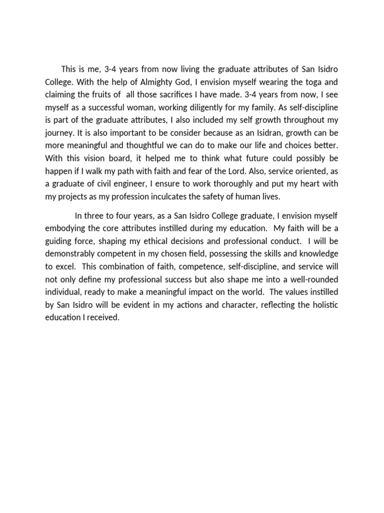 Vision Board Essay | PDF