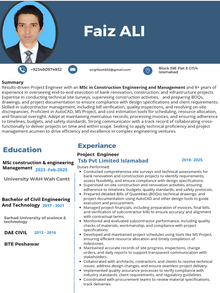 Faiz Cv | PDF | Specification (Technical Standard) | Regulatory Compliance