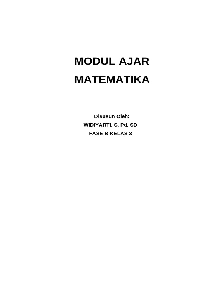 Modul Ajar MTK Kelas 3 Bab 4 | PDF