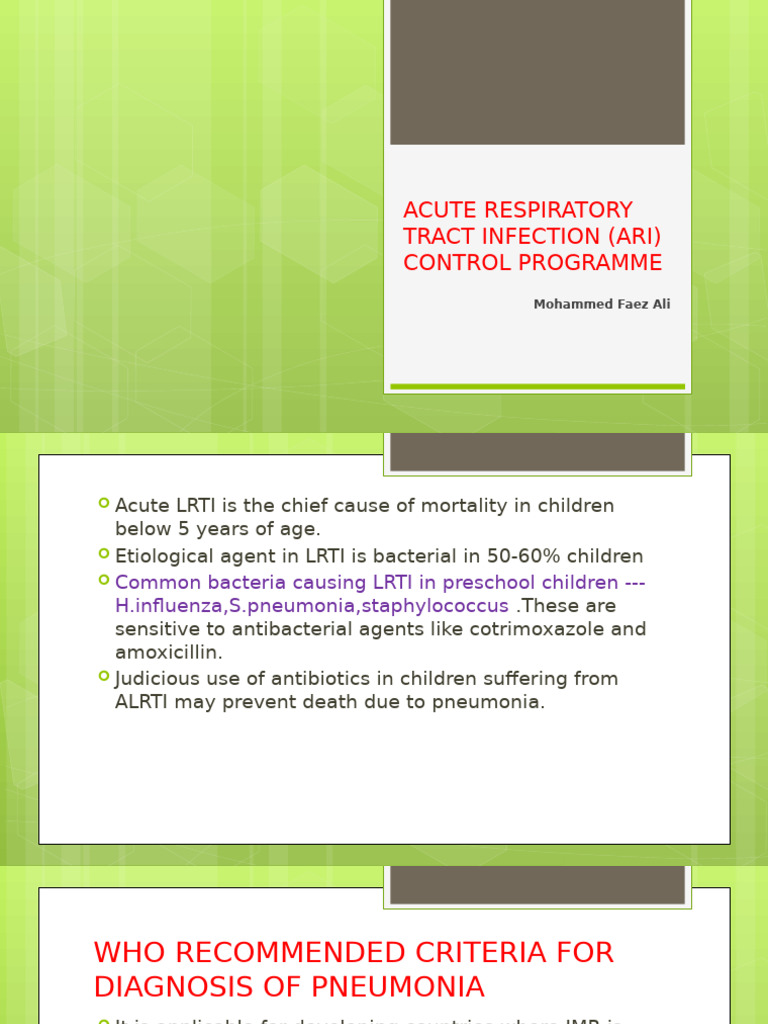 ARI Control Programmenew.. | PDF | Pneumonia | Microbiology