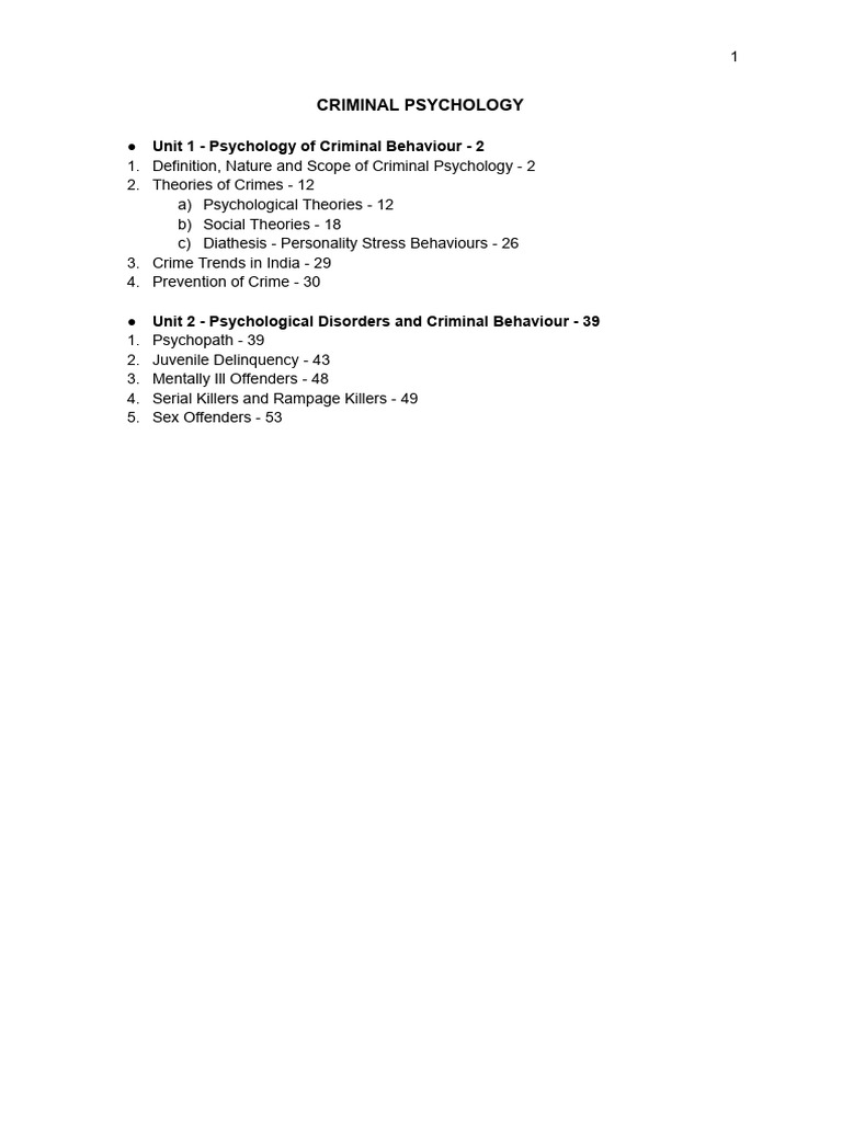 Understanding Criminal Psychology | PDF | Crime & Violence | Crimes