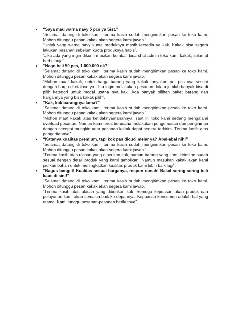 TPM 2 - Balasan Pesan Customer | PDF