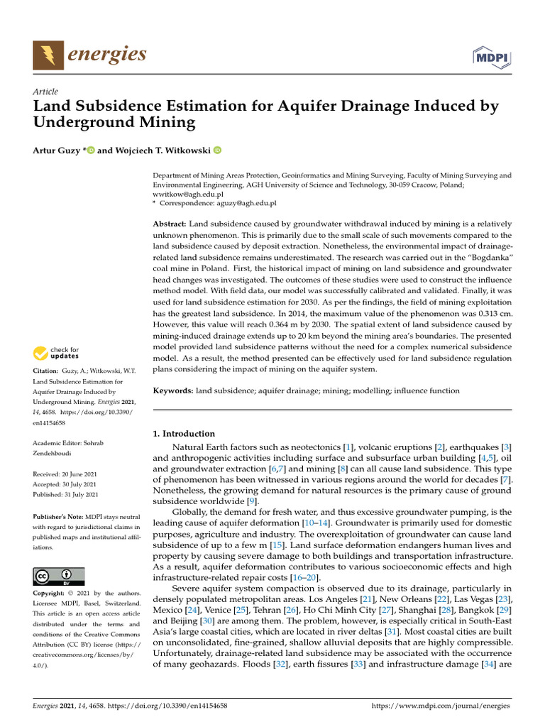 Land Subsidence Estimation | PDF | Aquifer | Groundwater