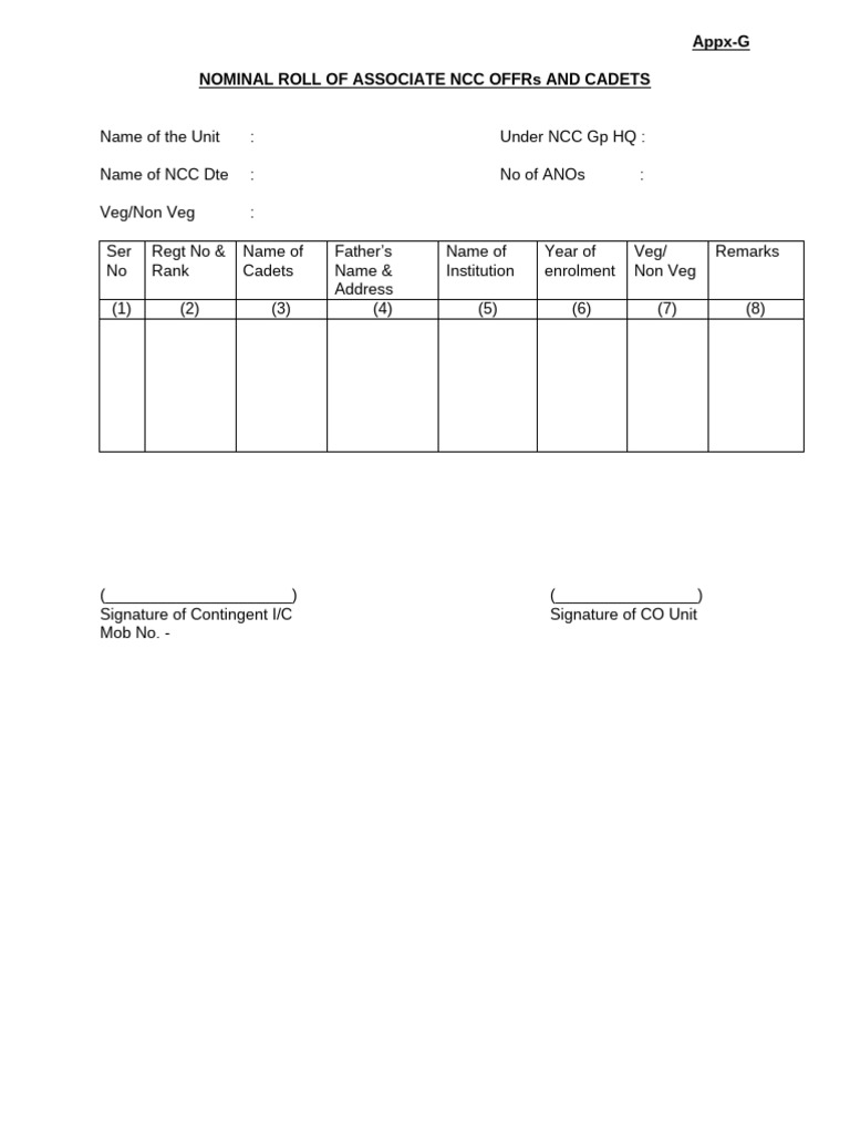 NCC Cadet Enrollment and Consent Form | PDF | Indemnity | Identity Document