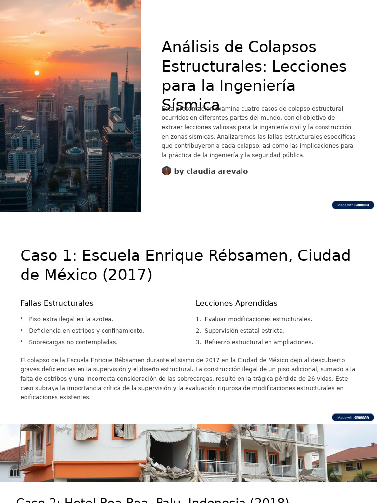 Analisis de Colapsos Estructurales Lecciones para La Ingenieria Sismica ...