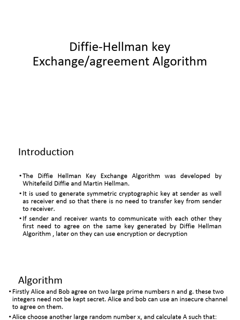 Diffie-Hellman Key Exchange | PDF