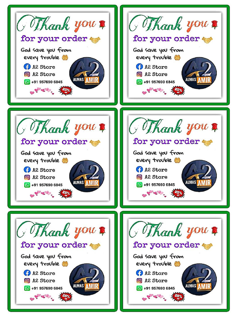 Thank You Order | PDF