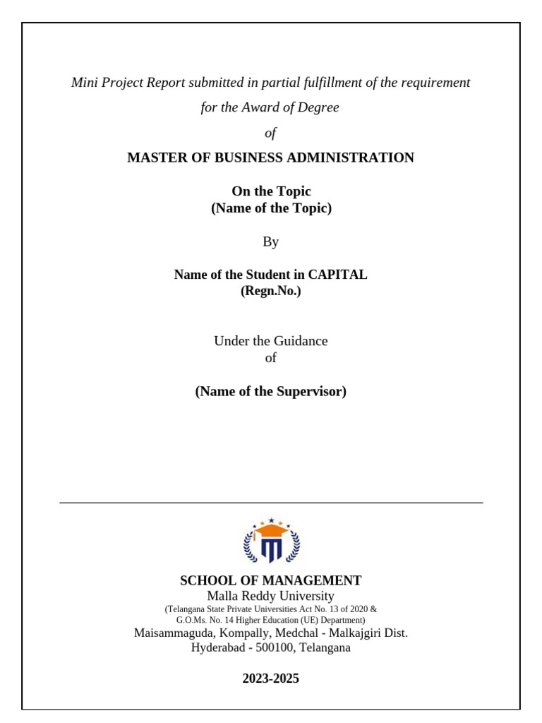 Cover Page Format (23-25) | PDF