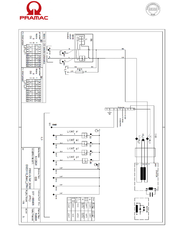 Wiring Diagram - PRAMAC - PTL4 M Y - UNIFIED - Rev 00 | PDF