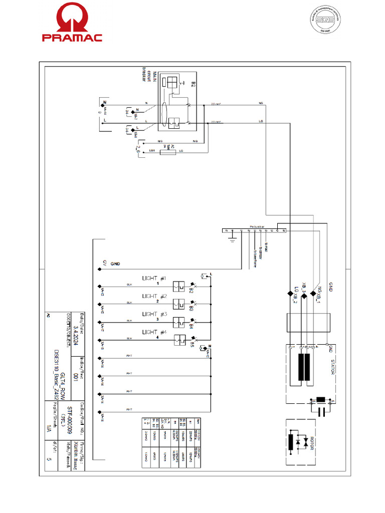 Wiring Diagram - PRAMAC - PTL4 M K - UNIFIED - Rev 00 | PDF
