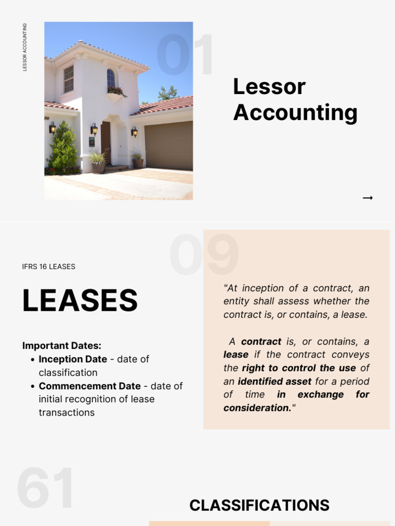 Lessor Accounting Under IFRS 16 Leases | PDF | Lease | Economies