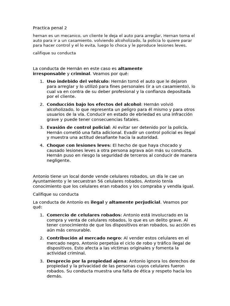 Practica Penal 2 | PDF