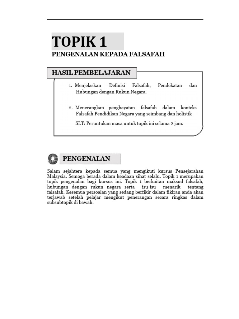 Topik 1 - Pengenalan Kepada Falsafah1 | PDF