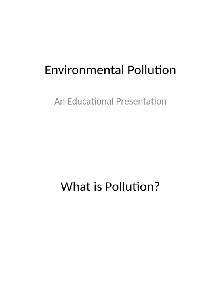 Environmental Pollution | PDF