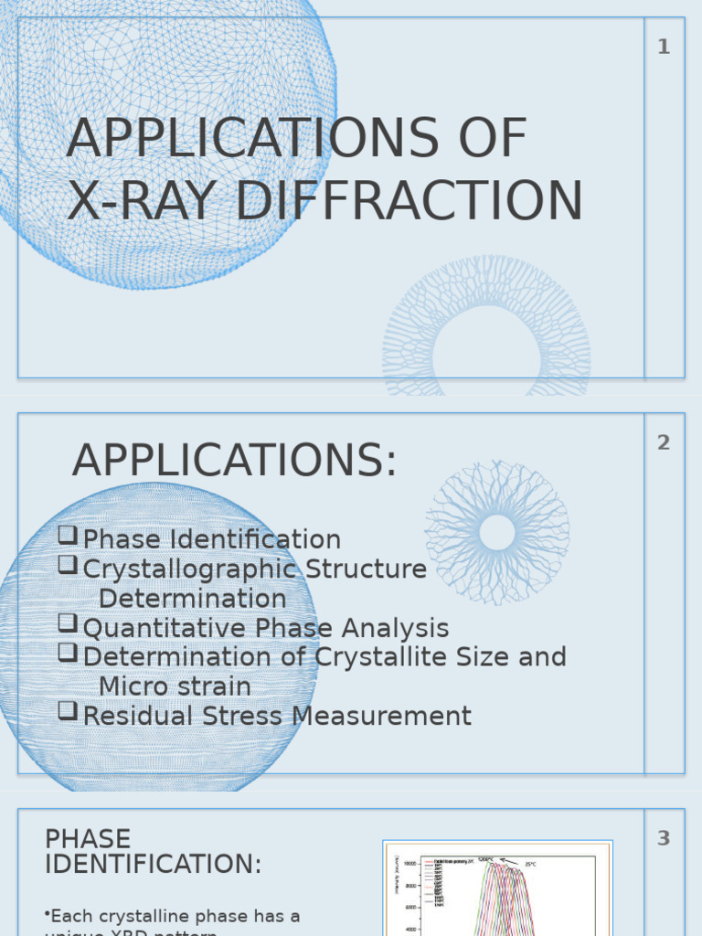 Applications of XRD | PDF | X Ray Crystallography | Crystallite